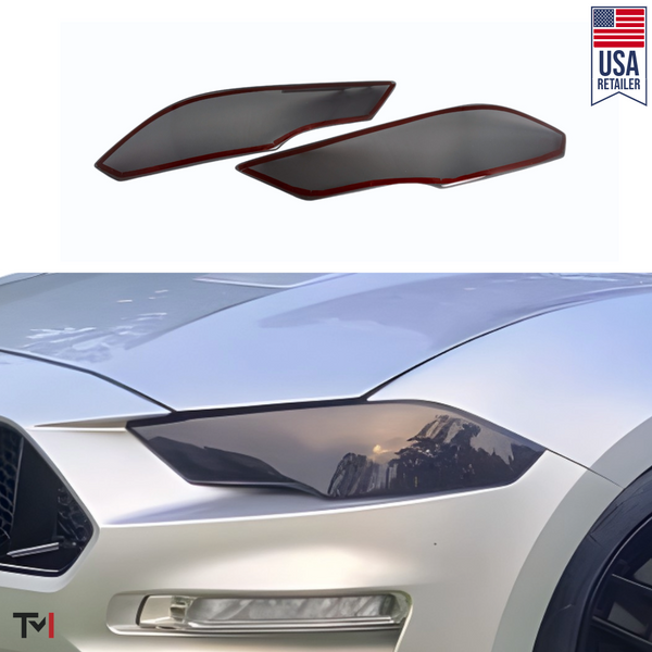 Smoked Headlight Covers for 2018-2023 Ford Mustang GT / EcoBoost By Ti ...